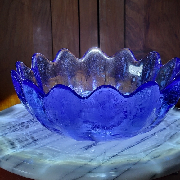 BLENKO | Art | Blenko Blue Glass Bowl | Poshmark